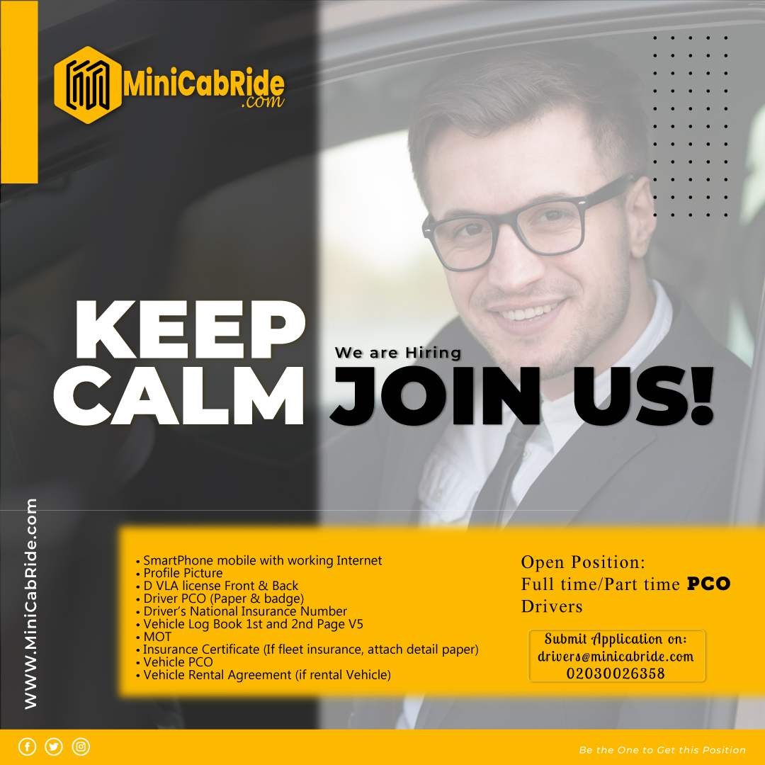 Become A Driver With MiniCabRide Ltd